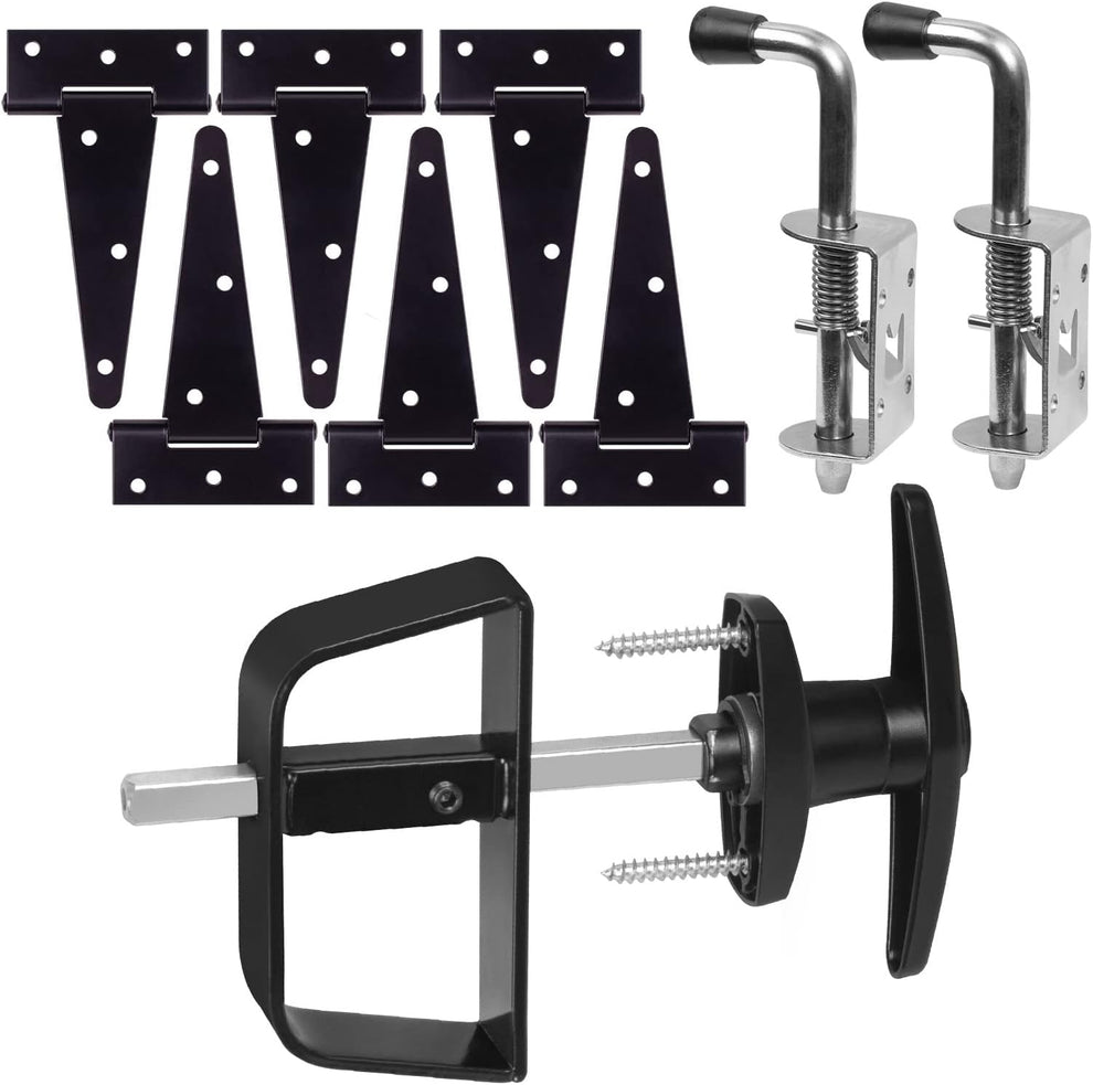 Complete Shed Door Hardware Kit with Hinges, Latches, T-Handle Lock, W ...