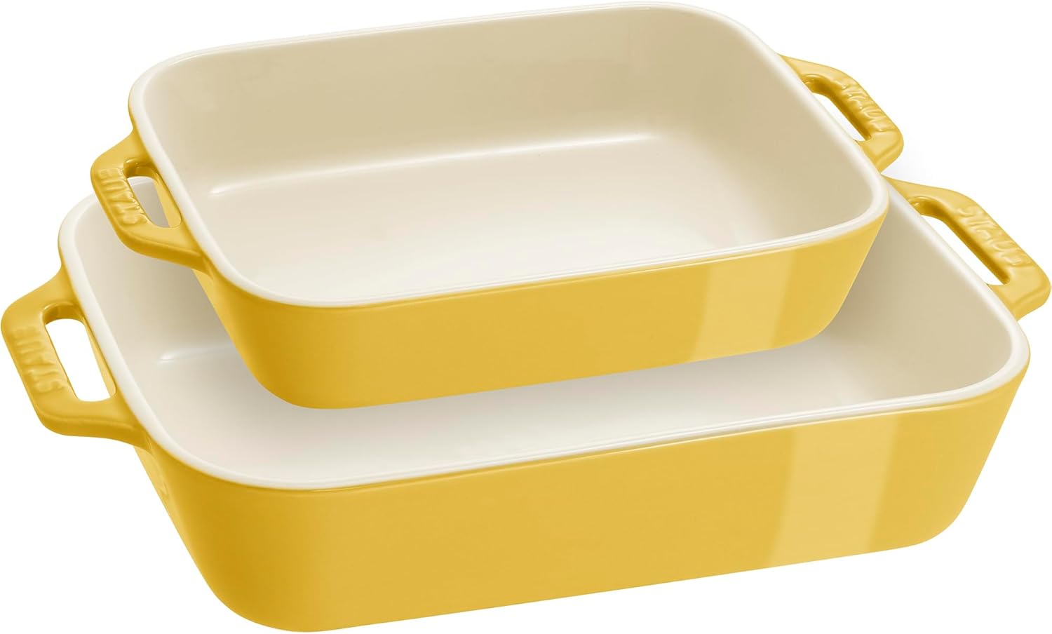 STAUB Citron Stoneware Rectangular Baking Set, 2-Piece Casserole Dish ...